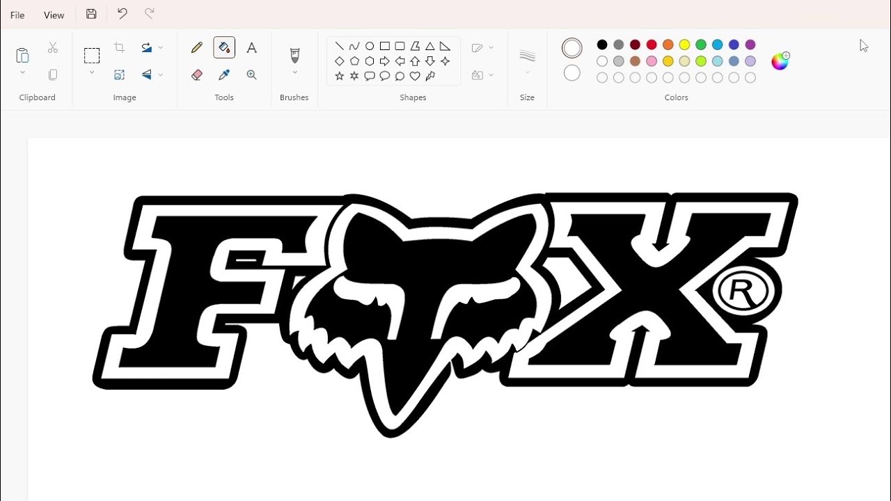 How to draw the Fox Racing logo using MS Paint | How to draw on your computer