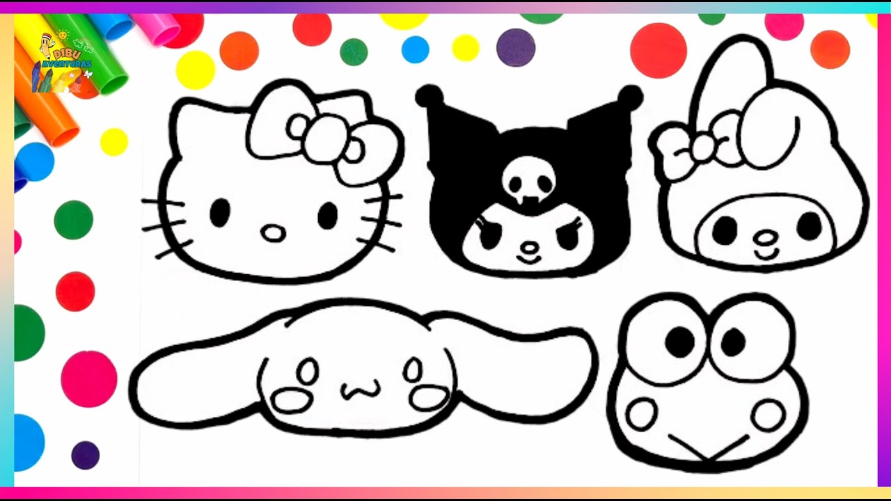 Draw and color Hello Kitty and her Kawaii friends ✨ Drawings for Kids 🎨💖
