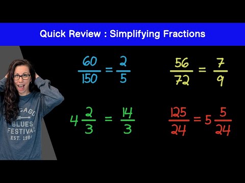 Quick Review: Simplifying Fractions and Working with Mixed Numbers or Improper Fractions