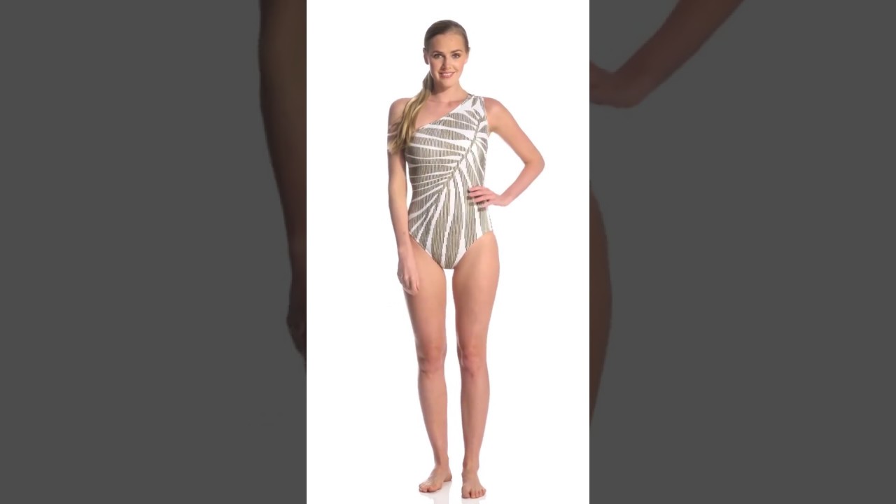 Gottex Couture Golden Sand One Shoulder Swimsuit | SwimOutlet.com