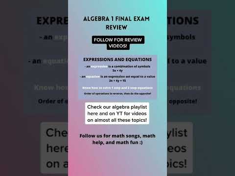 What to review for your algebra 1 final exam
