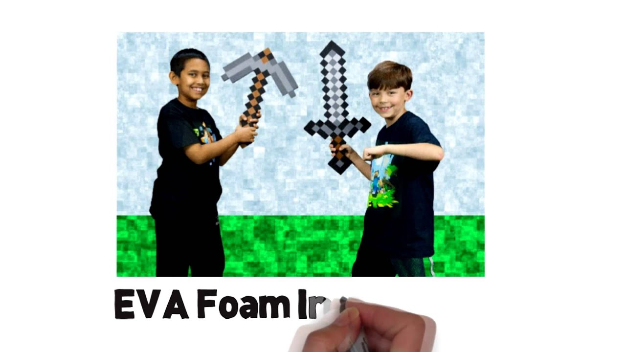 Minecraft Foam Sword and Pickaxe