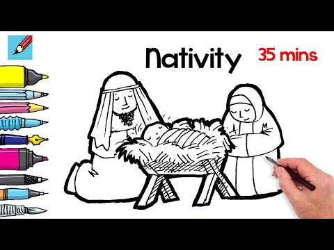 Draw the Nativity Real Easy – step by step lesson – Shoo Rayner