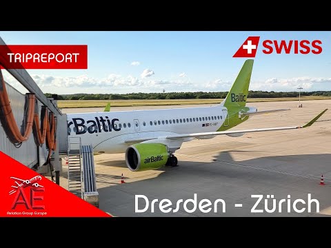 TRIPREPORT 4K | Swiss (Air Baltic) Airbus A220-300 YL-ABT | Dresden - Zürich | 23.04.2025