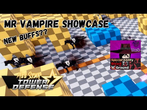 Mr Vampire Showcase NEW BUFFS! (Alucard Hellsing) All Star Tower Defense ASTD Roblox
