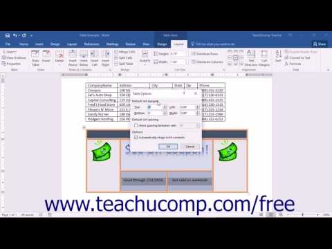 Word 2016 Tutorial Aligning Text in Table Cells Microsoft Training