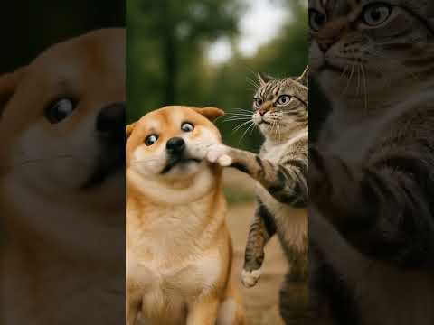 Shiba's Face When the Cat Strikes π₯π #shibainu #cat