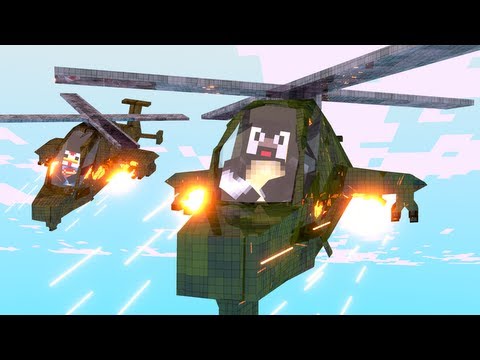 Minecraft: HELICOPTERS Mod Showcase! (Attack Helicopter, Scout, Transportation)