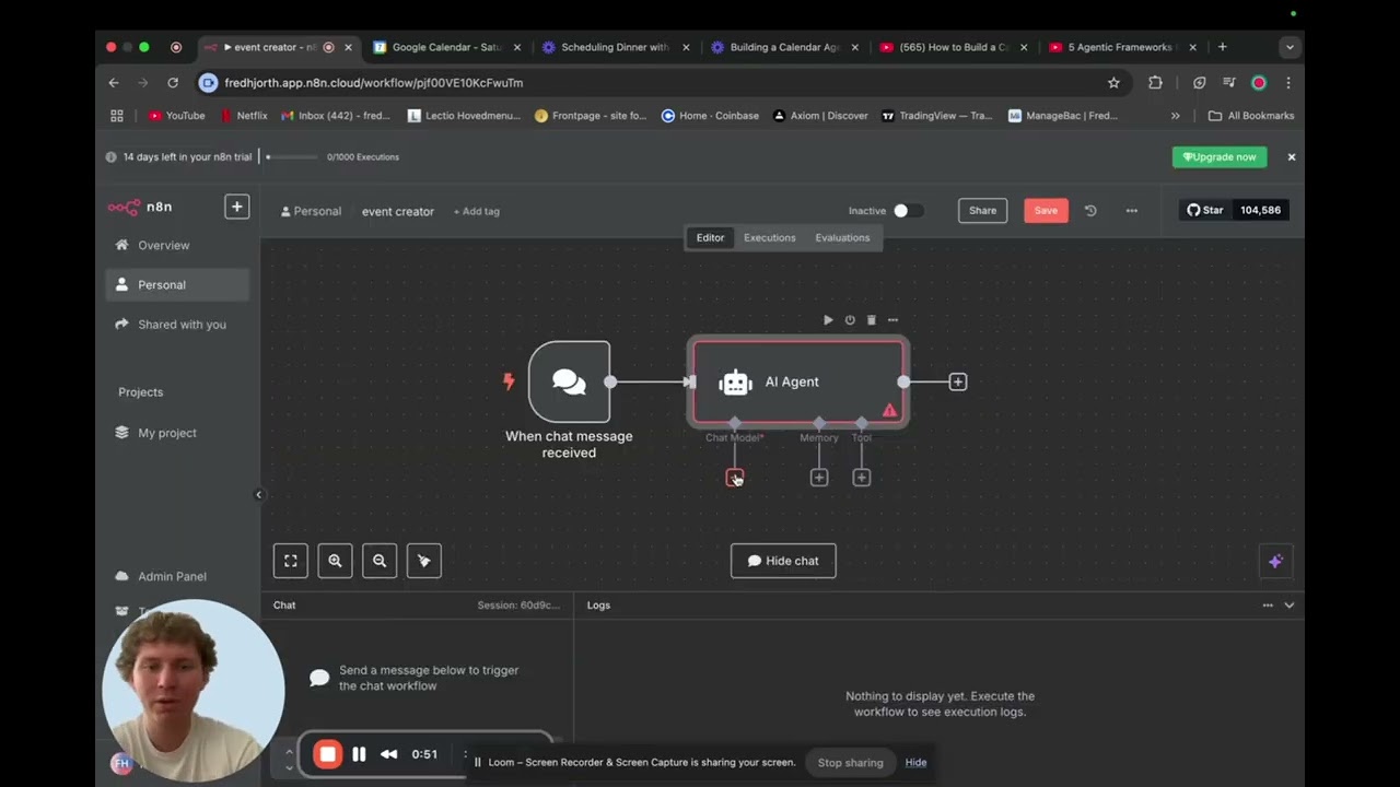 How to Build a Calender Agent Using N8N in ONE Minute