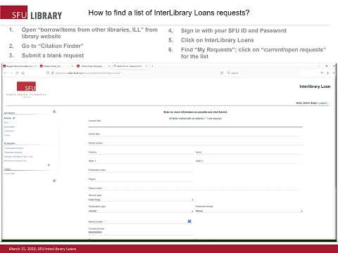 SFU Library: How to find a list of InterLibrary Loans requests