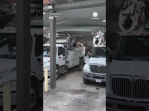 Tornado Wrecks Baseball Field and Truck Warehouse in Illinois