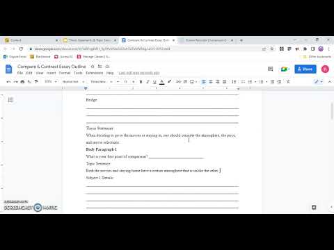 Compare and Contrast Essay Outline