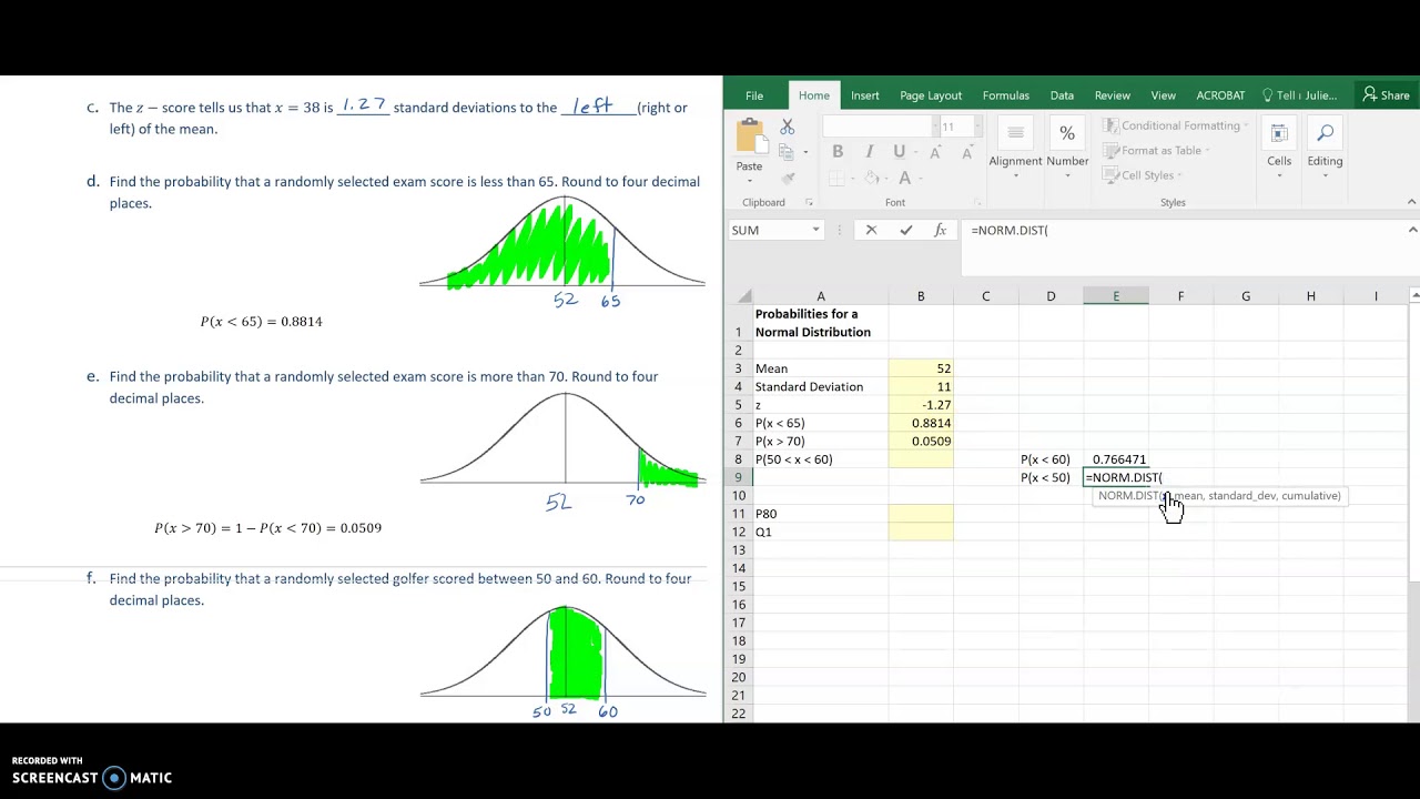 Normal Distributions in Excel