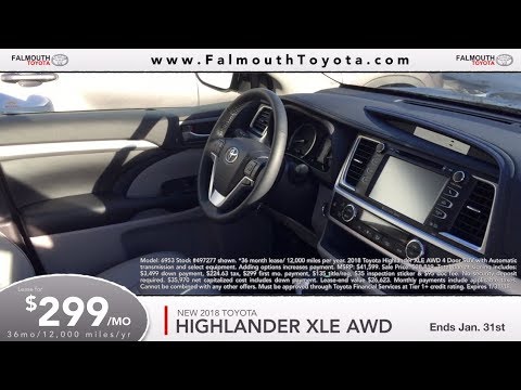 2018 Toyota Highlander XLE Lease - $299/mo - Falmouth Toyota - Cape Cod
