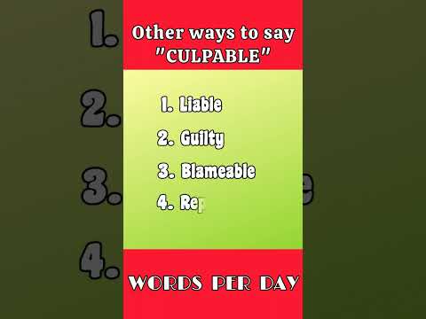 Another word for "CULPABLE" #englishlearners #englishlearning #youtubeshorts
