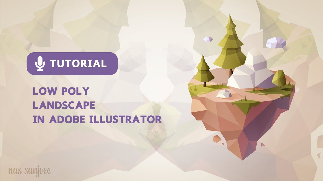Low Poly Illustrator Tutorial | Landscape creating with illustrator | Graphic design