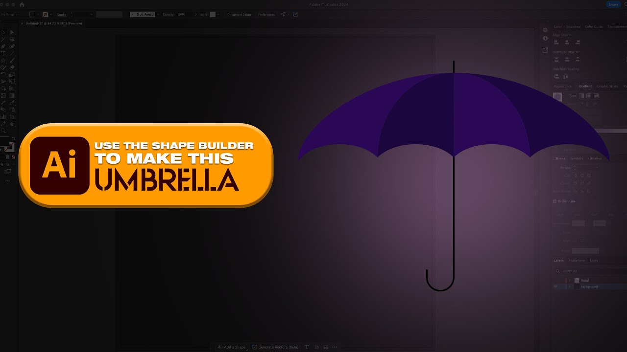 Make an UMBRELLA with Adobe Illustrator!