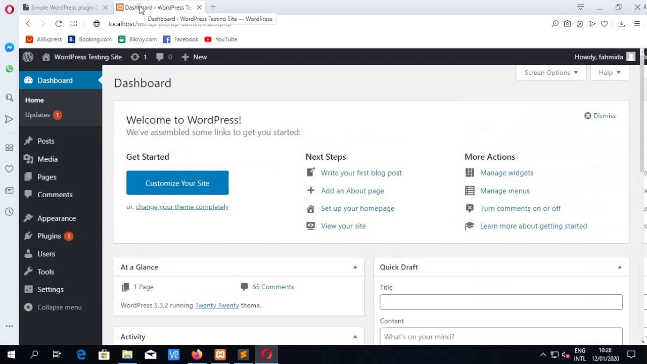 wordpress plugin development basic tutorial 1