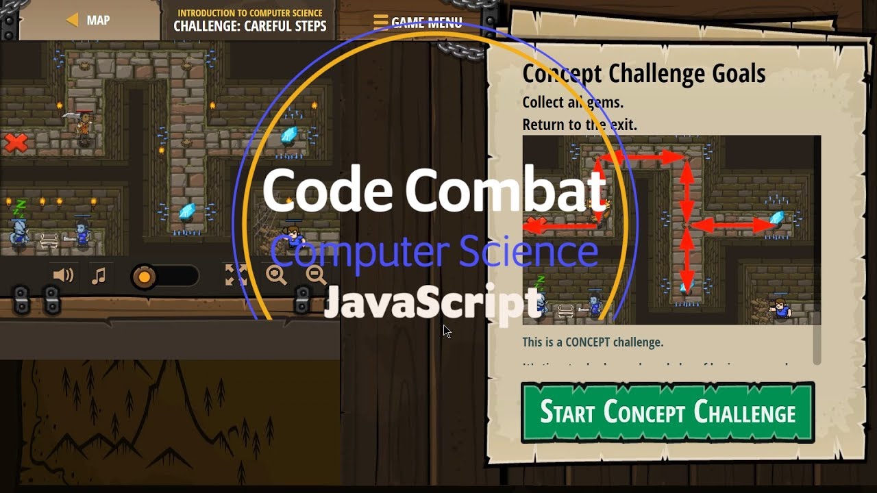 Code Combat - Challenge: Careful Steps Level JavaScript Tutorial
