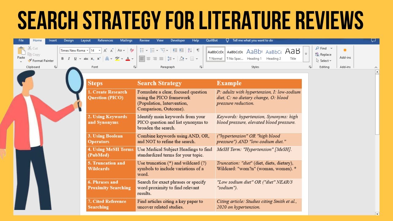 How to Create a Search Strategy for Literature Reviews