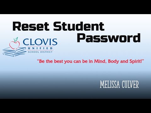 Reset Student Password - CUSD