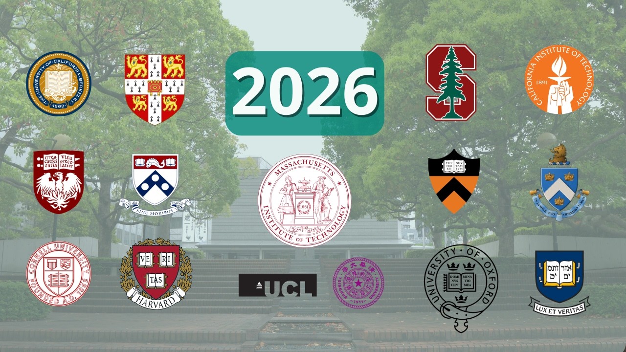 Your 2026 TOP 50 Ranked Universities in the World!