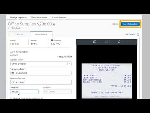Itemizing Expenses in Concur