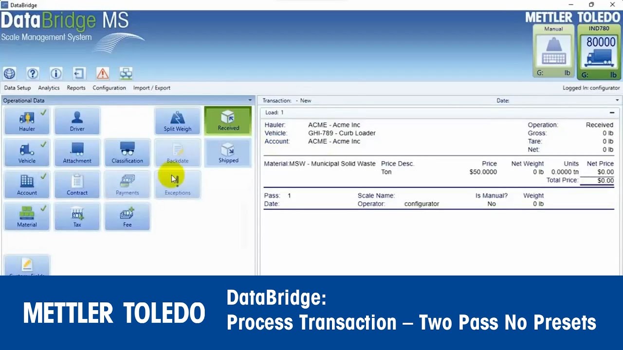 DataBridge: Process Transaction - Two Pass No Presets