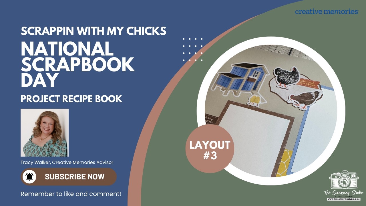 National Scrapbook Day Project Playbook Layout #3 | Chicken & Farm Scrapbook Page