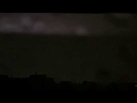 Unwetter Düsseldorf 9.6.2014 - Horizontaler Blitz Unterbilk