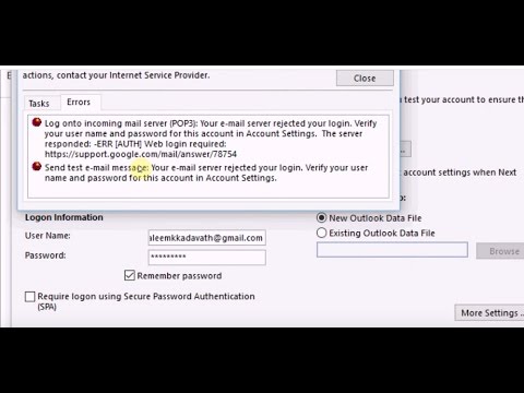 setup a Gmail account in Outlook 2013 configure App-Specific Password