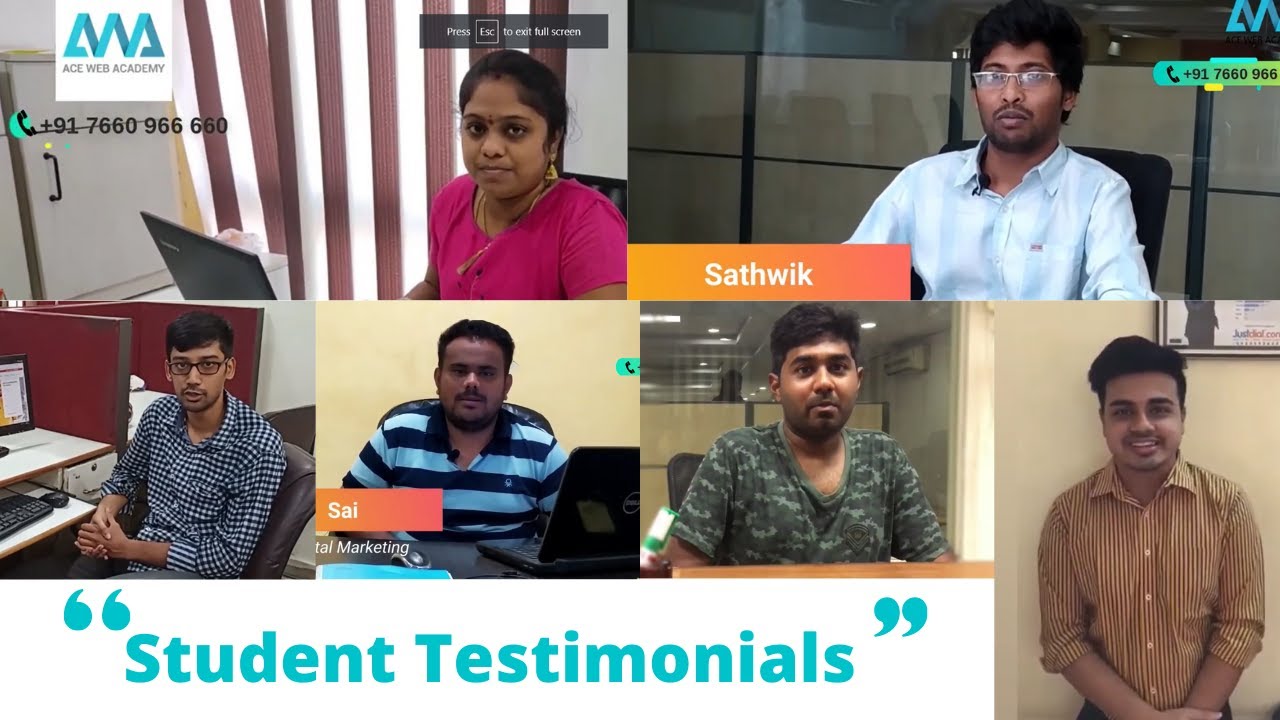 Review & Testimonial | What Our Students Say About Ace Web Academy |  IT   Courses In Hyderabad