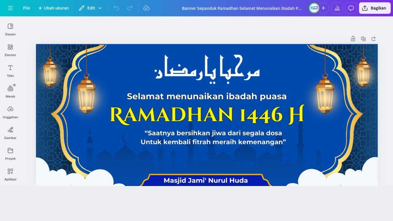 Cara Membuat Desain Banner Ramadhan 2025 di Canva, Spanduk Marhaban Ya Ramadhan