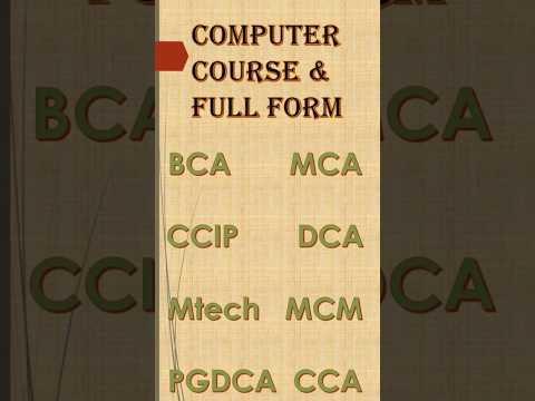 Computer Course Full Forms #computergkknowledge #fullforms #bca