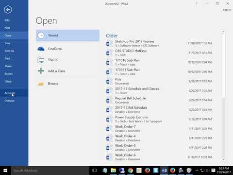 Activating Office 2016 with your product key