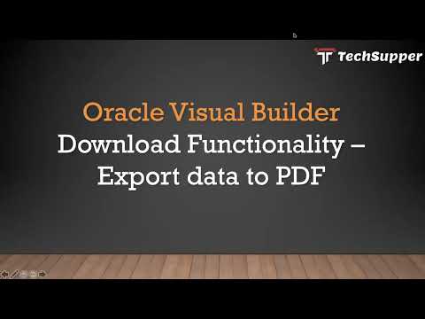 5. How to export table data into PDF file | Oracle VBCS | VBCS #vbcs #oracle #oracleerp