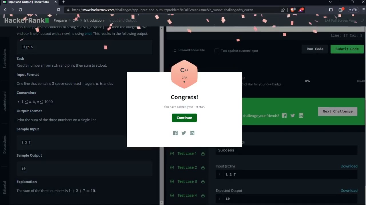 C++ Coding Quest: Mastering HackerRank Challenges - 01