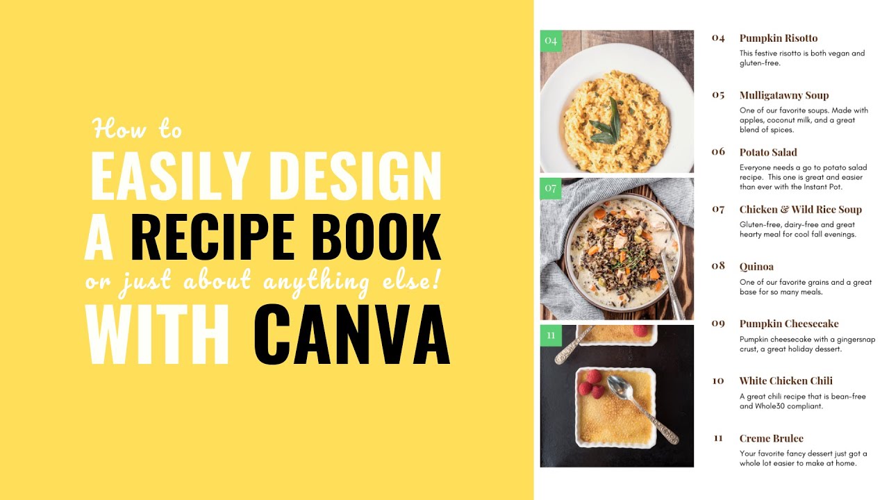 How to easily design a Recipe Book PDF (or pretty much anything else) with Canva
