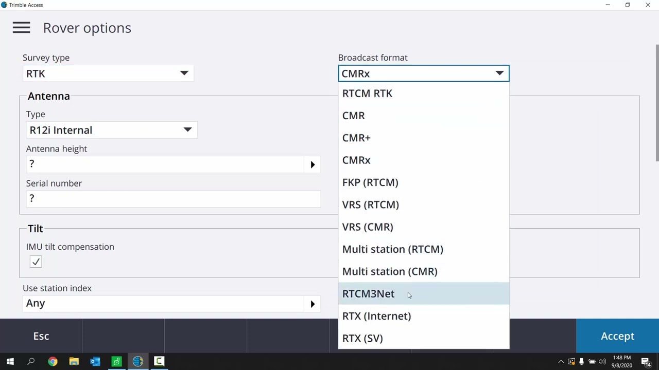 Create Survey Style for Trimble RTX