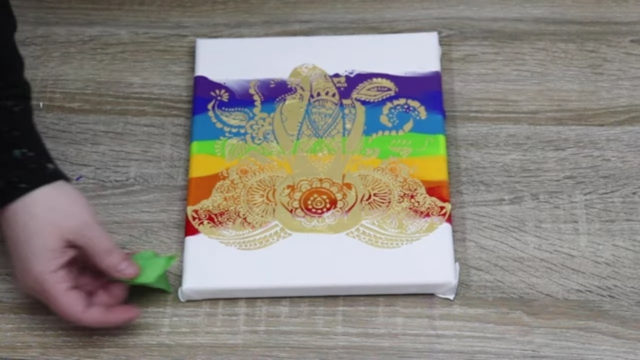 (619) Dip Technique With Rainbow Color Palette! *Amazing Acrylic Pour*