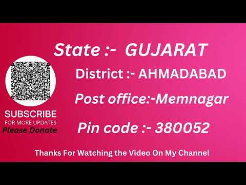 Gujarat Ahmadabad Memnagar Ka pin code 380052 / Ahmadabad Memnagar ka post office