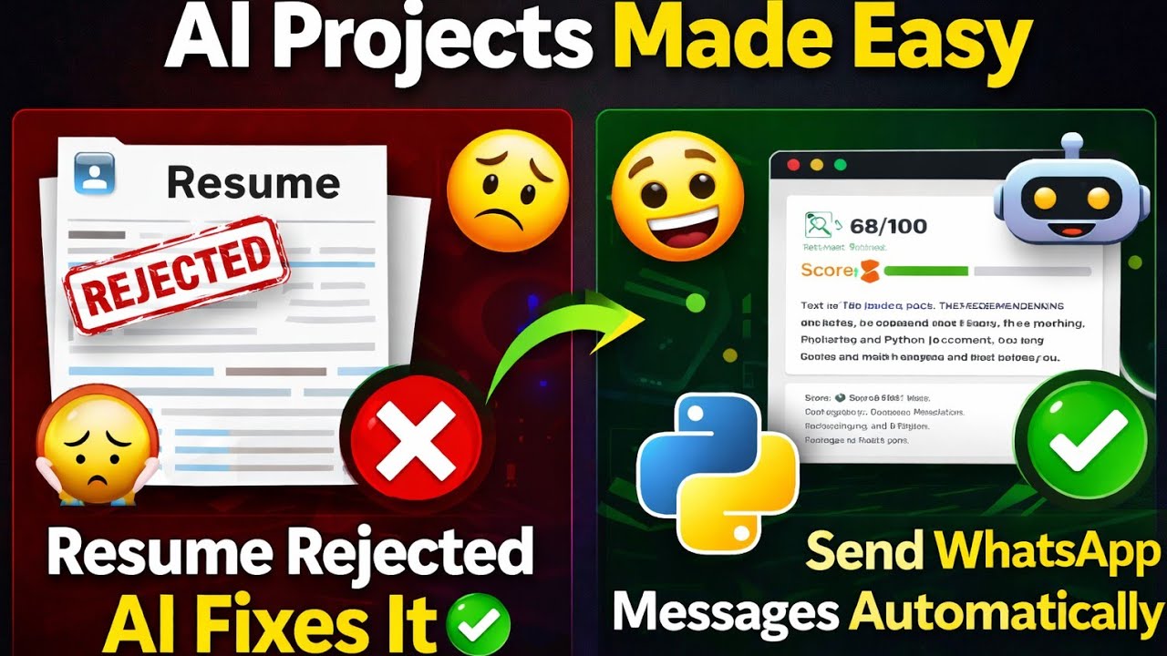 2 Python Mini Projects in One Video🔥|AI Resume Scanner + WhatsApp Automation #python  #project #fyp 