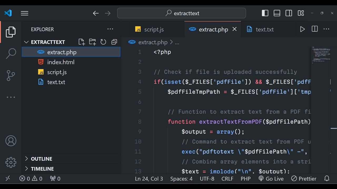 Build a PHP Web App to Extract Text From PDF Document in Browser Using HTML5 & Javascript