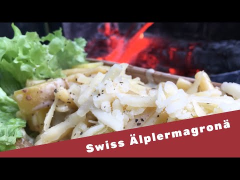 traditional swiss Älplermagronen recipe/ made in the cauldron