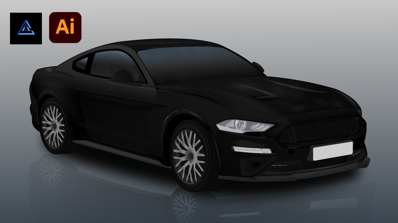 Ford Mustang GT 5.0 Vector Art | Adobe Illustrator Car Speed Art Tutorial