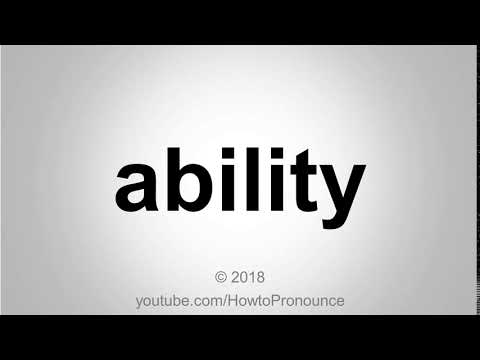 How to Pronounce ability