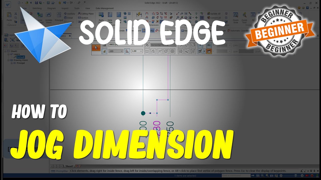 Solid Edge How To Jog Dimension