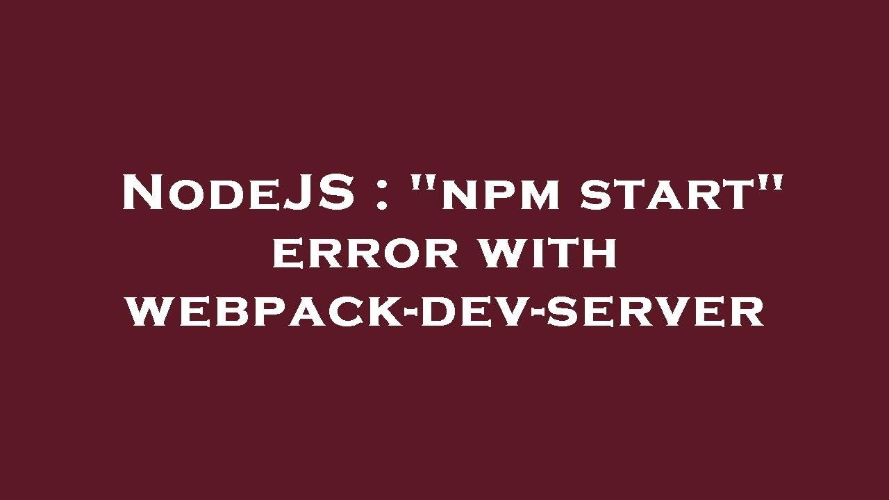 NodeJS : 