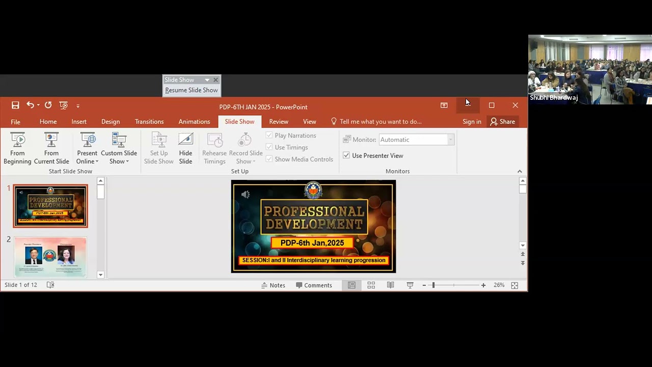 PDP workshop Topic Interdisciplinary Learning and Assessment | 6th Jan 2025