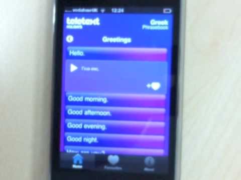 Greek Speaking Phrasebook iPhone App from Teletext Mobile
